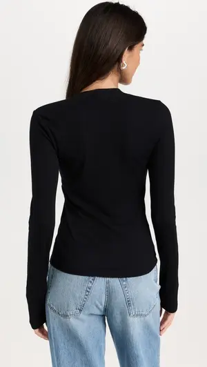 Cotton Citizen Long Sleeve Henley - Jet Black