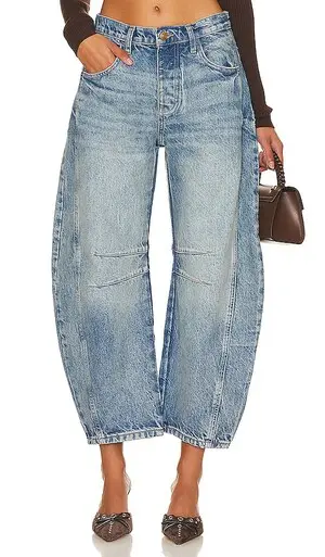 Distressed Barrel Jeans