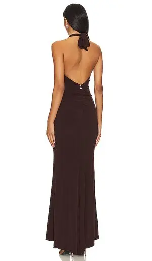 NOOKIE Illegal Halter Gown - Chocolate