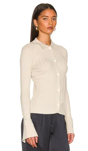 MORE TO COME Brandy Button Front Sweater - Oatmeal