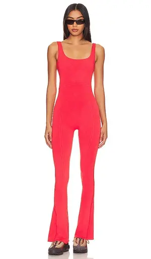 Free People X Fp Movement Rich Soul Flared Onesie In In Red