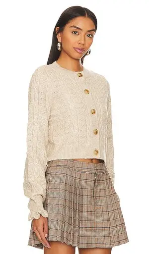 Tularosa Palmira Cropped Cable Cardigan