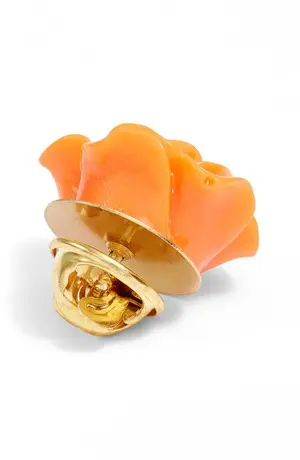 CLIFTON WILSON Flower Lapel Pin - Orange