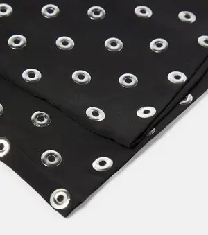 Alaïa Eyelet Embellished Jersey Gloves