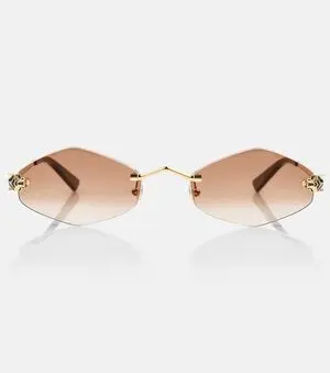 Cartier Panthère De Geometric Sunglasses - Gold