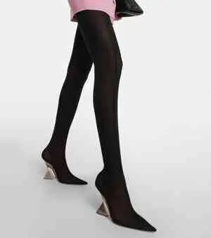 Attico Cheopissima Thigh High Boots - Black