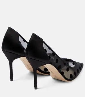 Manolo Blahnik Bbla Polka-dot Mesh Pumps