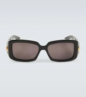 Gucci Double G Rectangular Sunglasses - Black