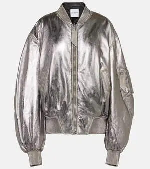 Attico Leather Bomber Jacket