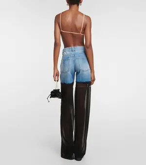 NENSI DOJAKA Floral-appliqué Mesh Bra