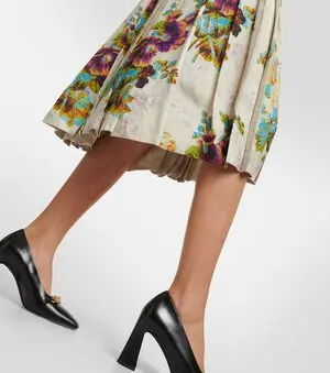 Tory Burch Floral Satin Midi Skirt