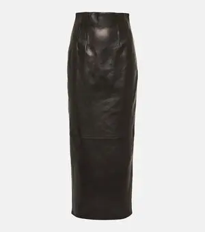 Black Leather Pencil Skirts