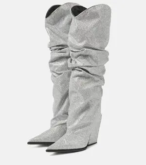 Alexandre Vauthier Glitter Knee-high Boots