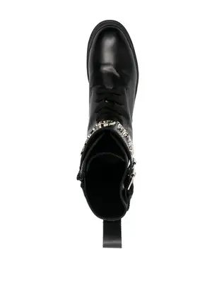 Philipp Plein Gothic Plein Leather Ankle Boots