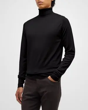 John Smedley Richards Wool Turtleneck Sweater - Black