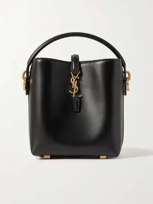 Saint Laurent Le 37 Mini Leather Bucket Bag - Black