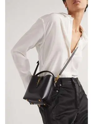 Saint Laurent Le 37 Mini Leather Bucket Bag - Black