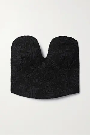 Mara Hoffman Net Sustain Liya Cropped Strapless Embroidered Organic Cotton Bustier Top