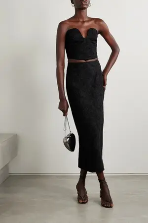 Mara Hoffman Net Sustain Liya Cropped Strapless Embroidered Organic Cotton Bustier Top