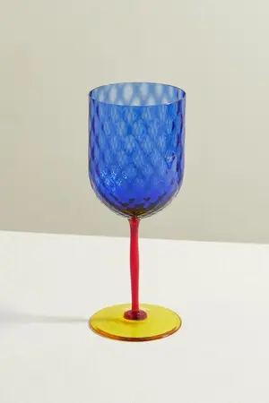 Dolce & Gabbana Color-block Murano Wine Glass - Blue