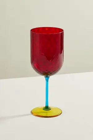 Dolce & Gabbana Color-block Murano Wine Glass - Red