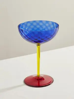 Dolce & Gabbana Color-block Murano Champagne Glass - Blue