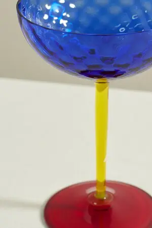 Dolce & Gabbana Color-block Murano Champagne Glass - Blue