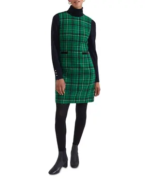 HOBBS LONDON Margot Plaid Sheath Dress - Green Multi