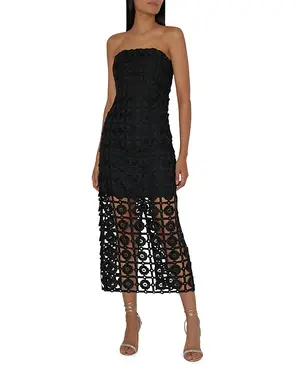 MILLY Kait Tile Lace Dress - Black