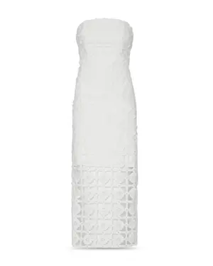 MILLY Kait Tile Lace Dress - White