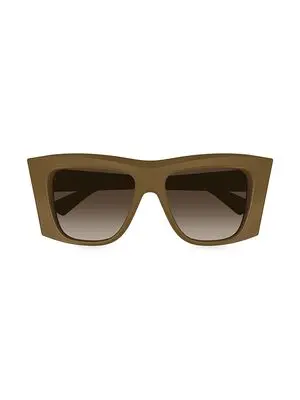 Bottega Veneta Edgy 54mm Rectangular Sunglasses