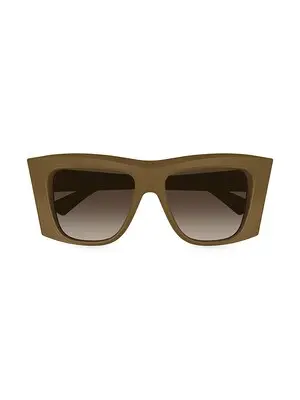 Bottega Veneta Edgy 54mm Rectangular Sunglasses