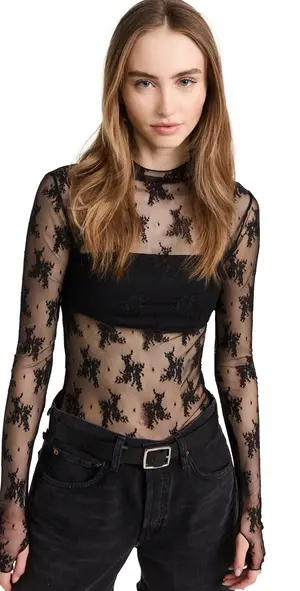 Free People Lady Lux Layering Top - Black