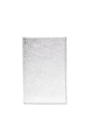Comme Des Garçons Logo-debossed Metallic Wallet - Silver