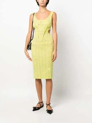 GENNY Iconic Cut-out Knit Midi Dress