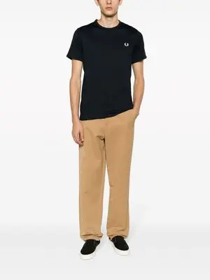 Fred Perry Logo-embroidered Cotton T-shirt - Blue