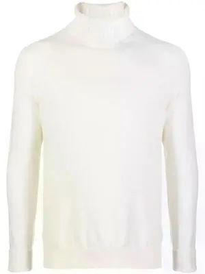 BALLANTYNE Roll-neck Cashmere Jumper - White