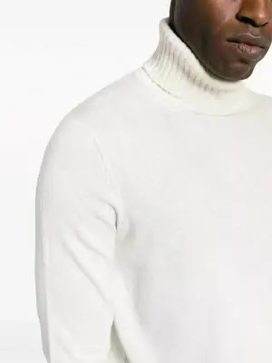 BALLANTYNE Roll-neck Cashmere Jumper - White