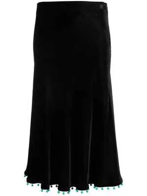 Roberto Cavalli Beaded-trim High-waisted Skirt