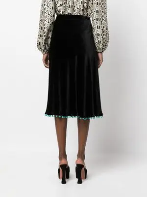 Roberto Cavalli Beaded-trim High-waisted Skirt
