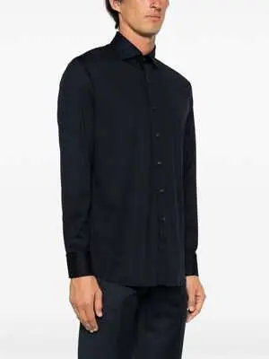 Boggi Milano Long-sleeve Cotton Shirt - Blue
