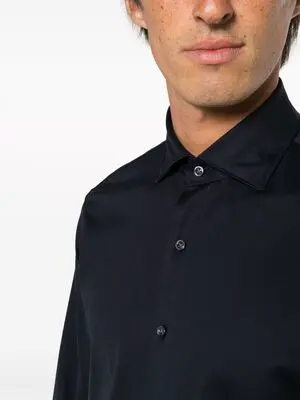 Boggi Milano Long-sleeve Cotton Shirt - Blue