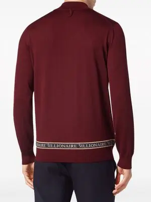 BILLIONAIRE Logo-embroidered Zip-up Jumper