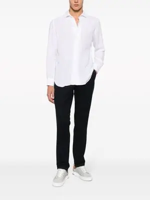 Boggi Milano Spread-collar Linen Shirt - White