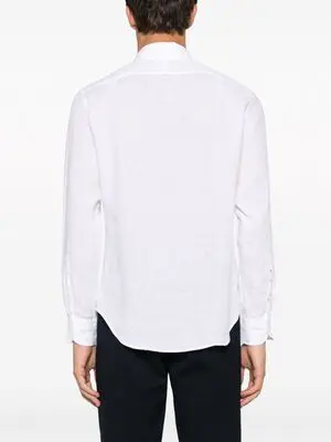Boggi Milano Spread-collar Linen Shirt - White