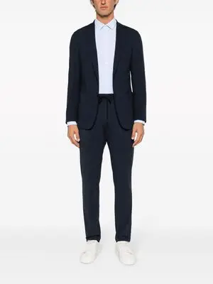 Boggi Milano Single-breasted Notched-lapels Blazer - Blue