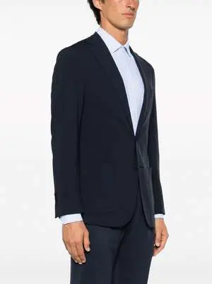 Boggi Milano Single-breasted Notched-lapels Blazer - Blue