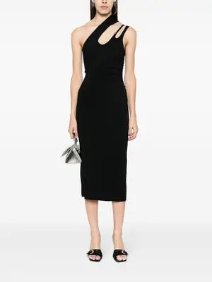 MUGLER Asymmetric Midi Dress