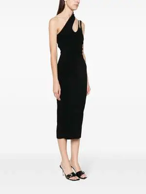 MUGLER Asymmetric Midi Dress