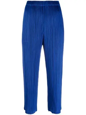 Issey Miyake Mc August Plissé Cropped Trousers - Blue
